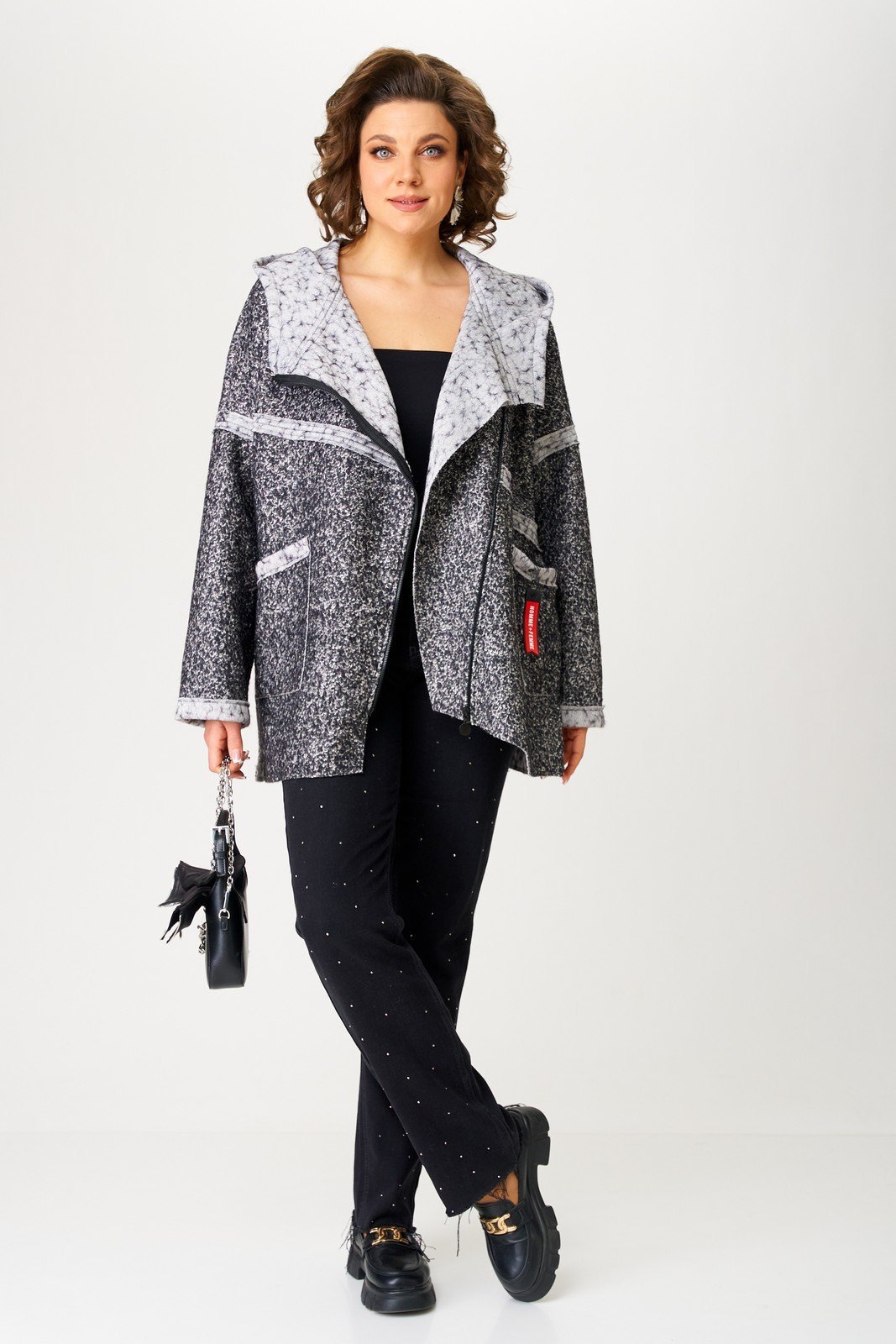 Полупальто 360-1 графит Michel Chic купить в интернет магазине Велесмода